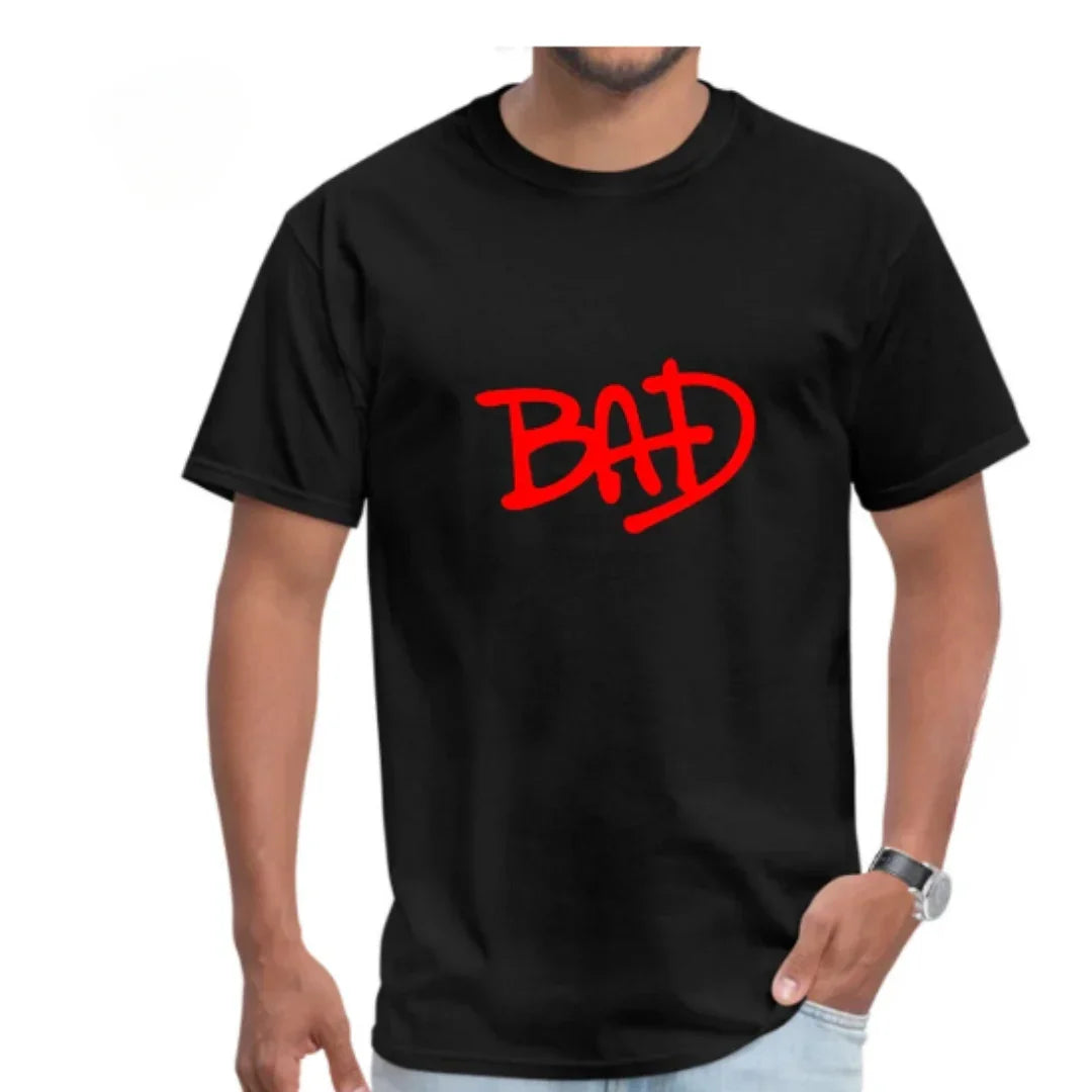 Camiseta B sica Michael Jackson Bad Lyrics Saoko Camiseta B sica Michael Jackson Bad Lyrics Saoko
