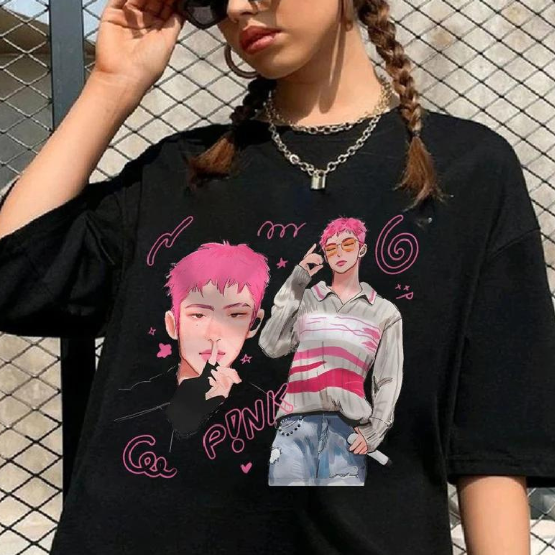 Camiseta Básica Ateez Pink Mingi – Saoko